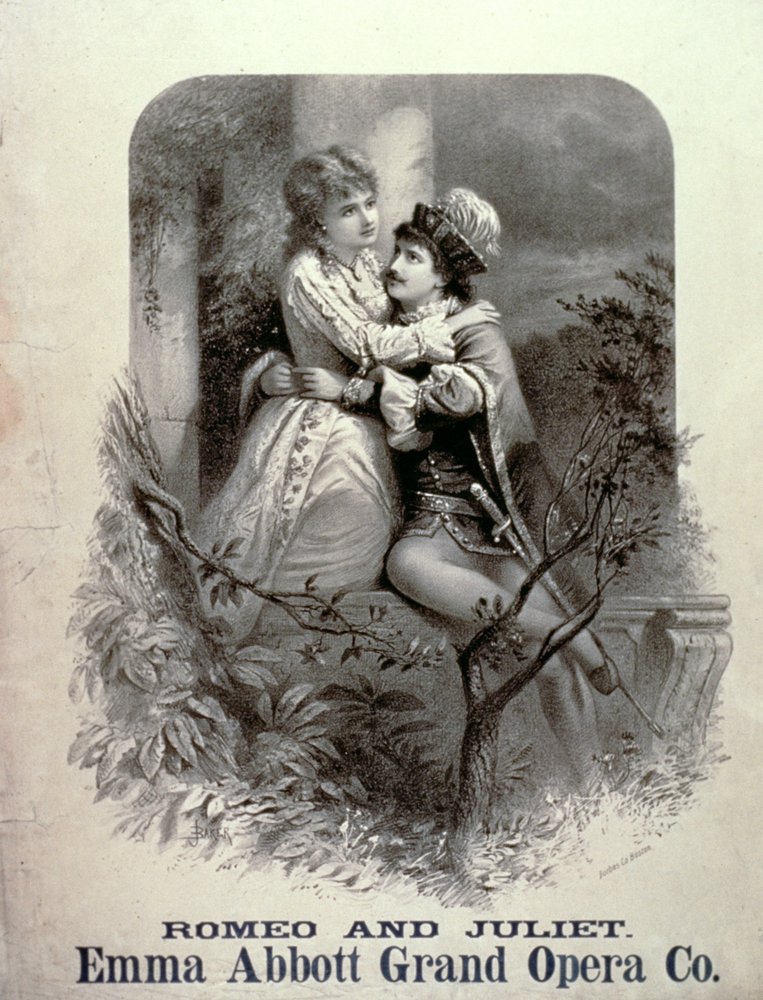 ロミオとジュリエットの広告、エマアボット主演、グランドオペラカンパニー