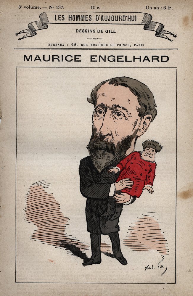 アンドレ・ギル（1840-85）による1779年から1880年頃の「Les Hommes d'Today」からモーリス・エンゲルハート ...
