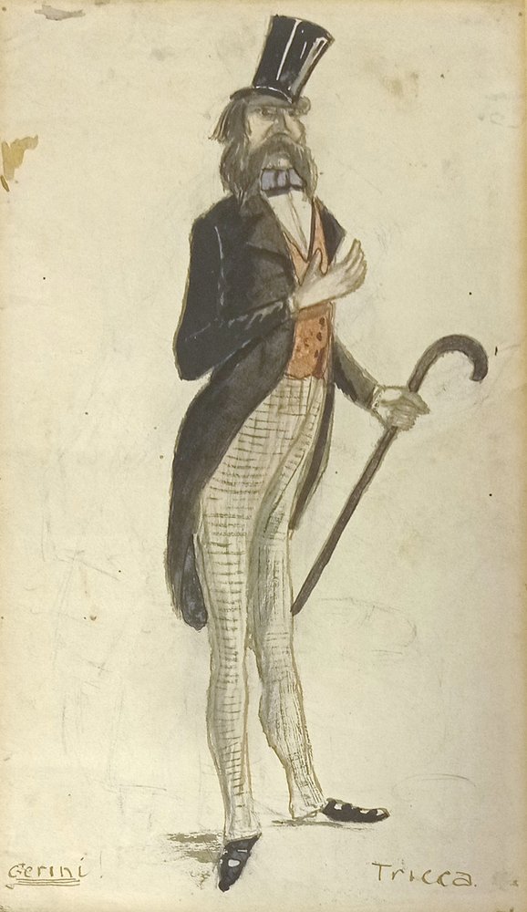 ゲリーニの風刺画（水彩画