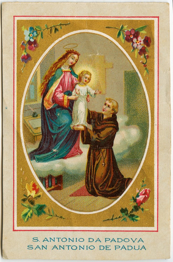 敬虔なイメージ。パドヴァのアンソニー」「リスボンのアンソニー」（クロモリトグラフ