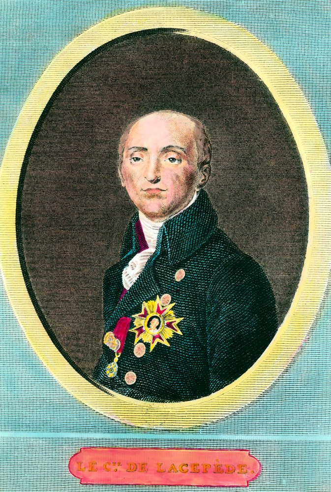 フランスの博物学者エティエンヌ・ドゥ・ラ・ヴィル（ラスペード伯爵）（1756-1825）の肖像。アノニマス・エングレーヴィング