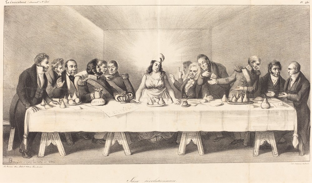 画期的なシーン: 最後の晩餐のパロディ