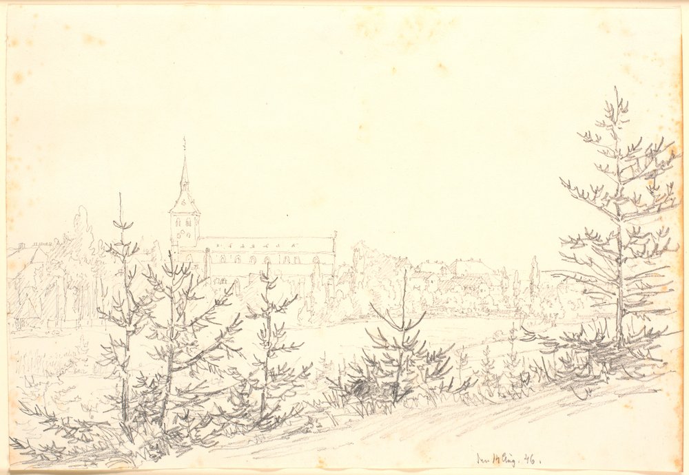 モンクモスから見たオーデンセの聖クヌード教会