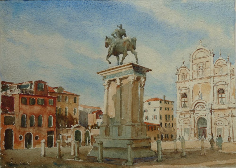 コレオーネ、冬の朝、2020年（水彩画）