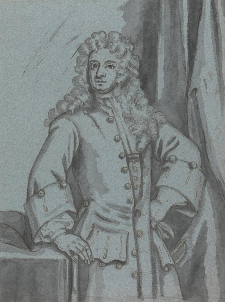 大きな袖口の長いボタン付きコートを着た紳士