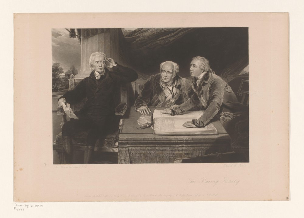 サー・フランシス・ベアリングと弟と娘婿の肖像 Portret van Francis Baring, zijn broer John ...