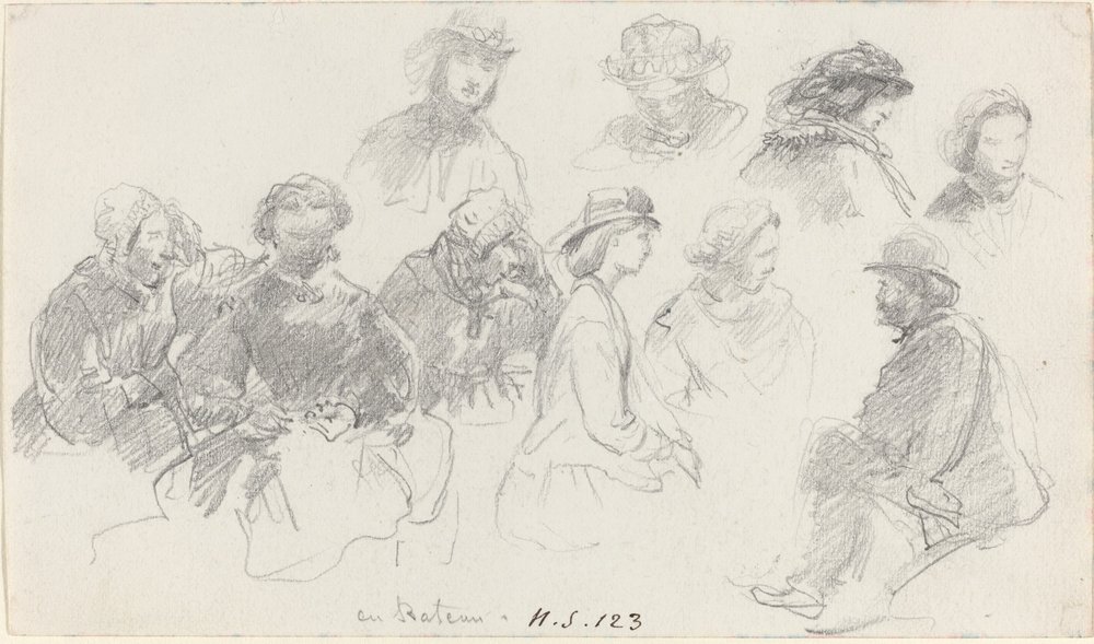 船上の乗客、19 世紀後半。