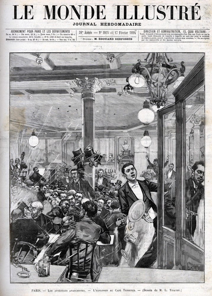 1894年2月、パリで起きたアナキストの襲撃事件。テルミナス・カフェでの爆発事件。「2月17日の「イラストレーション・ワールド