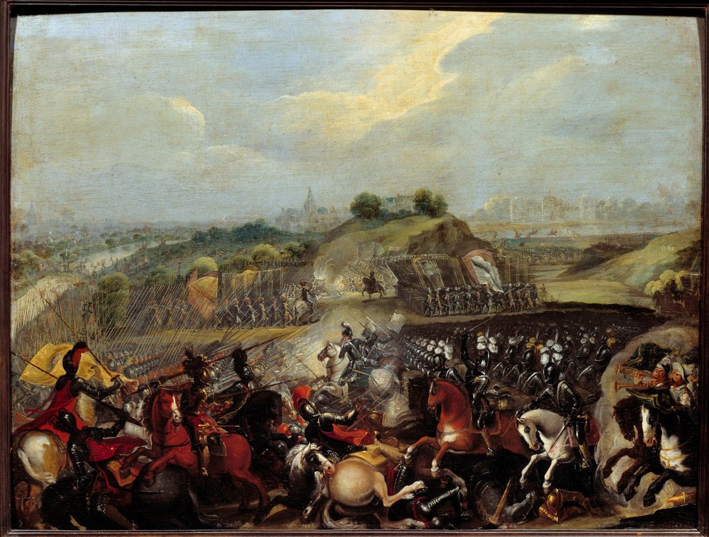 宗教戦争：「ヘンリー4世 at the Battle of Ivry on 14/03/1590」1590年3月14日のイヴリーの戦いでは ...