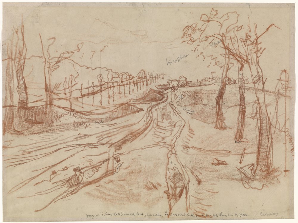 田舎道のスケッチ | アートプリント