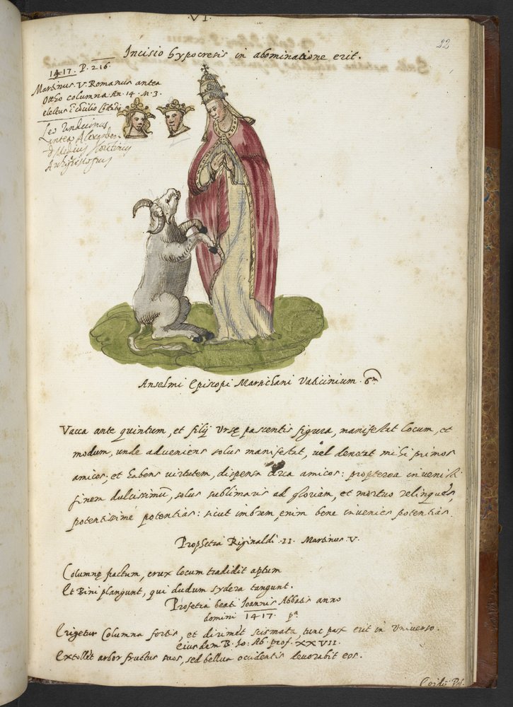 MS 17432「フィオーレのヨアヒムによる第15代教皇の予言とイメージ...」（紙にインクとカラー）を追加