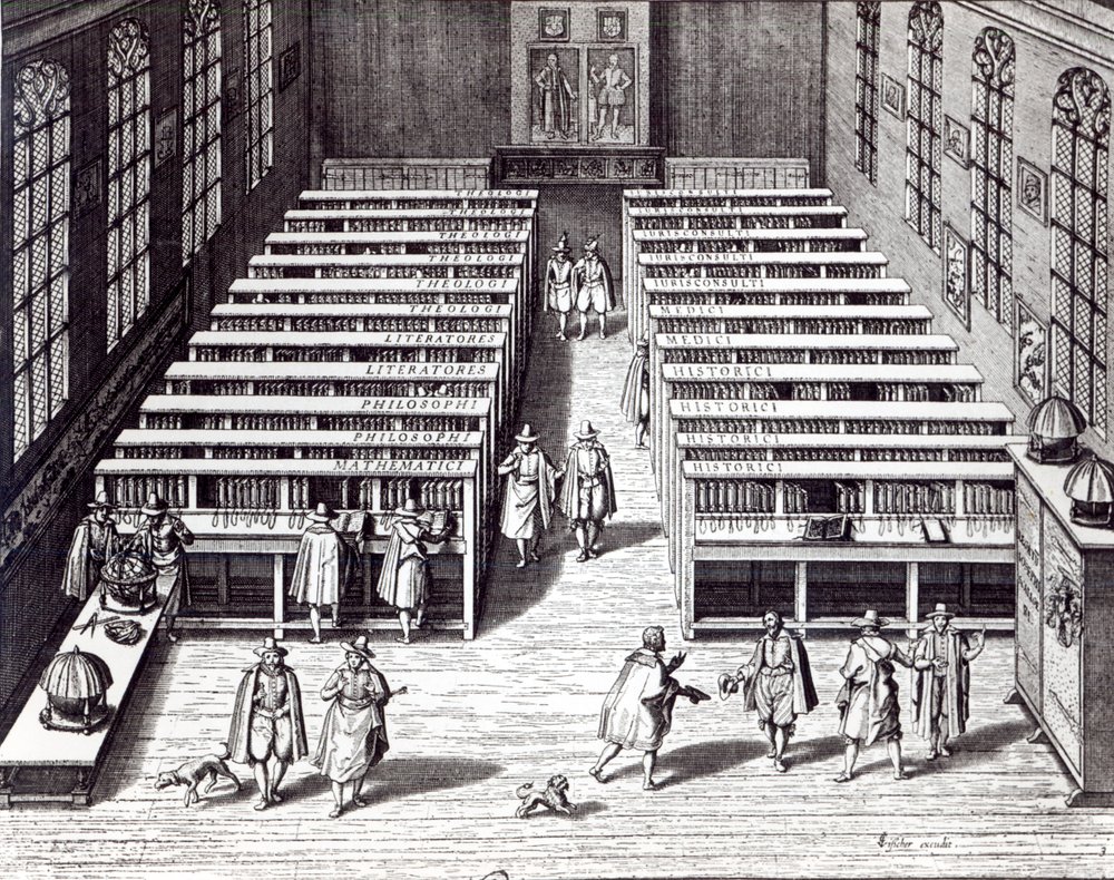 ライデン大学図書館、1610（bw写真）