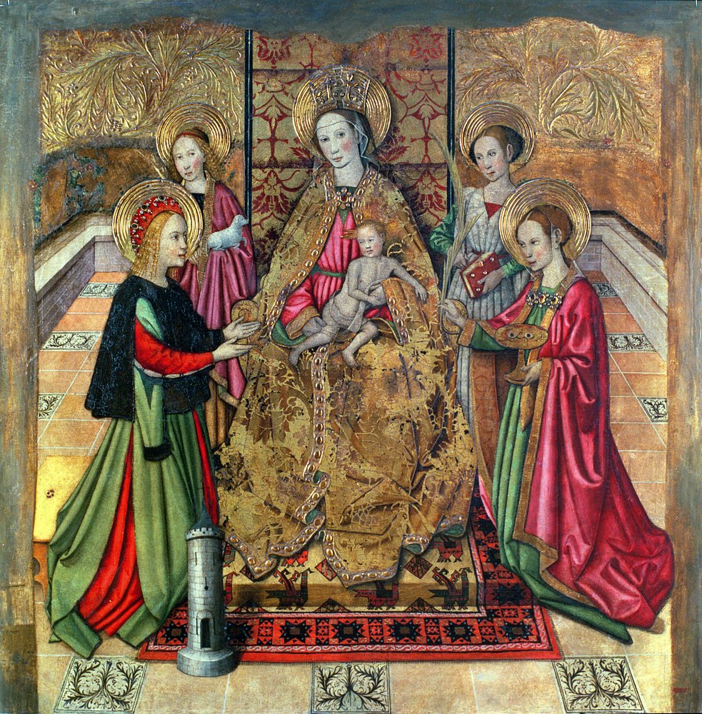 聖イネスと聖バーバラと聖母子