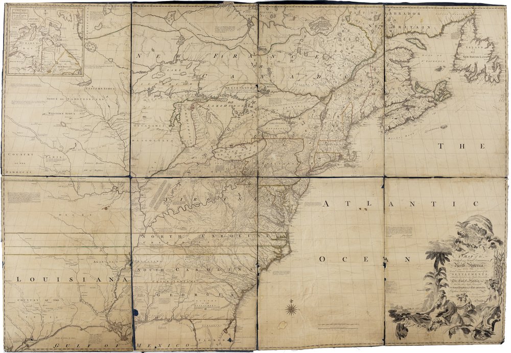 ミッチェル著『北アメリカのイギリス領とフランス領の地図
