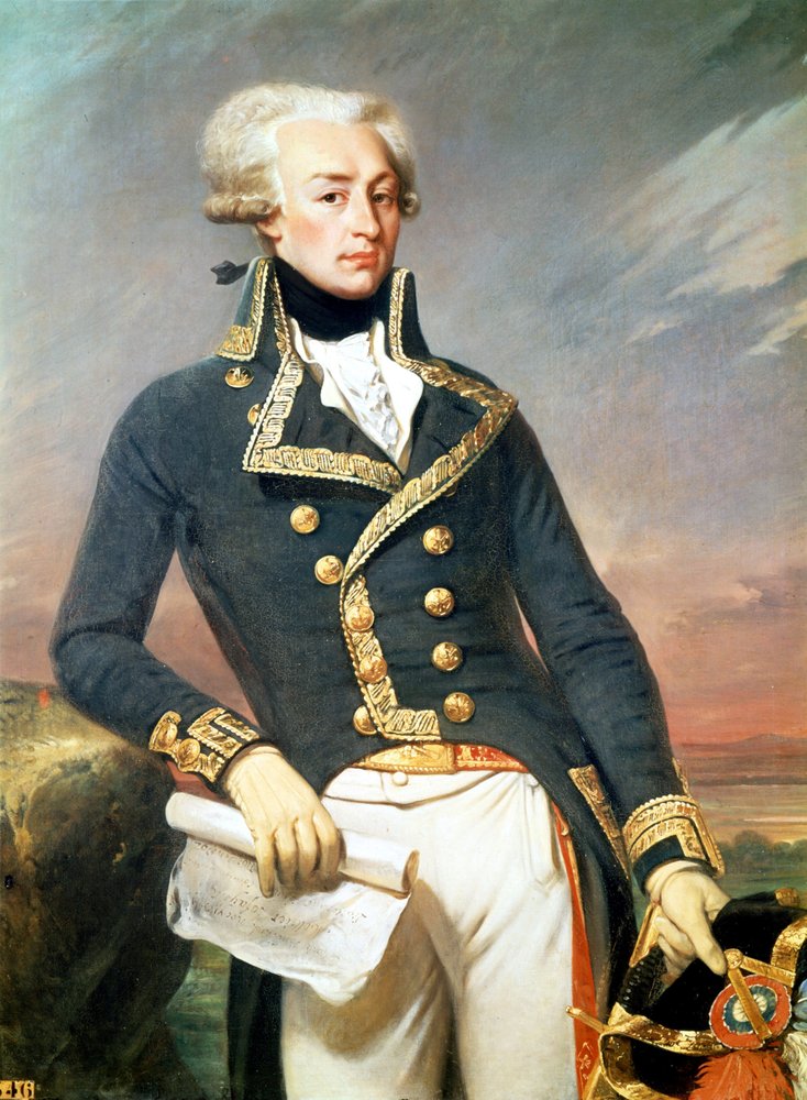 La Fayette (Lafayette) - J. Courtによる肖像画