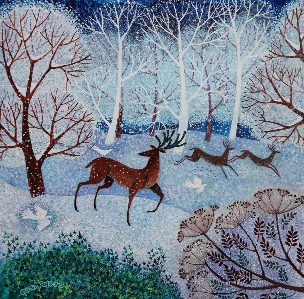 Cool Stag、2021年、（紙にアクリル）