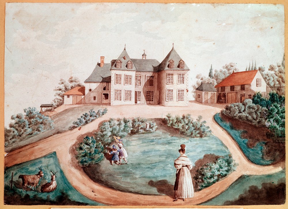 トゥーレーヌ地方のお城。バルザックの『谷間の百合』の挿絵。(ドローイング