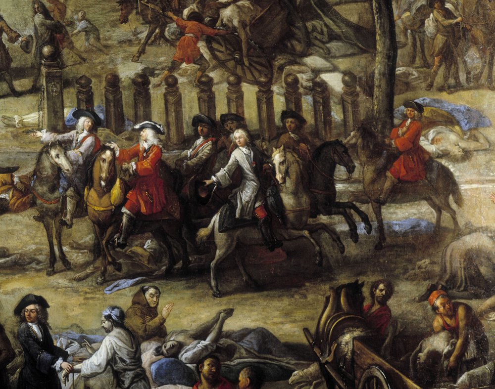 1720年のペストの際のクール（マルセイユから）の眺め（油彩・キャンバス