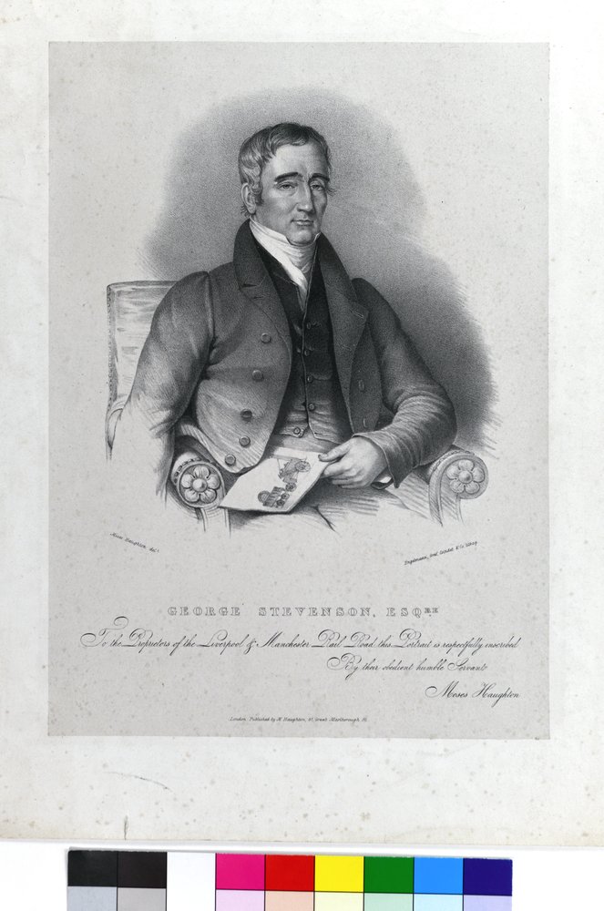 ジョージ・スティーヴンソン 1830年頃（リトグラフ、紙）
