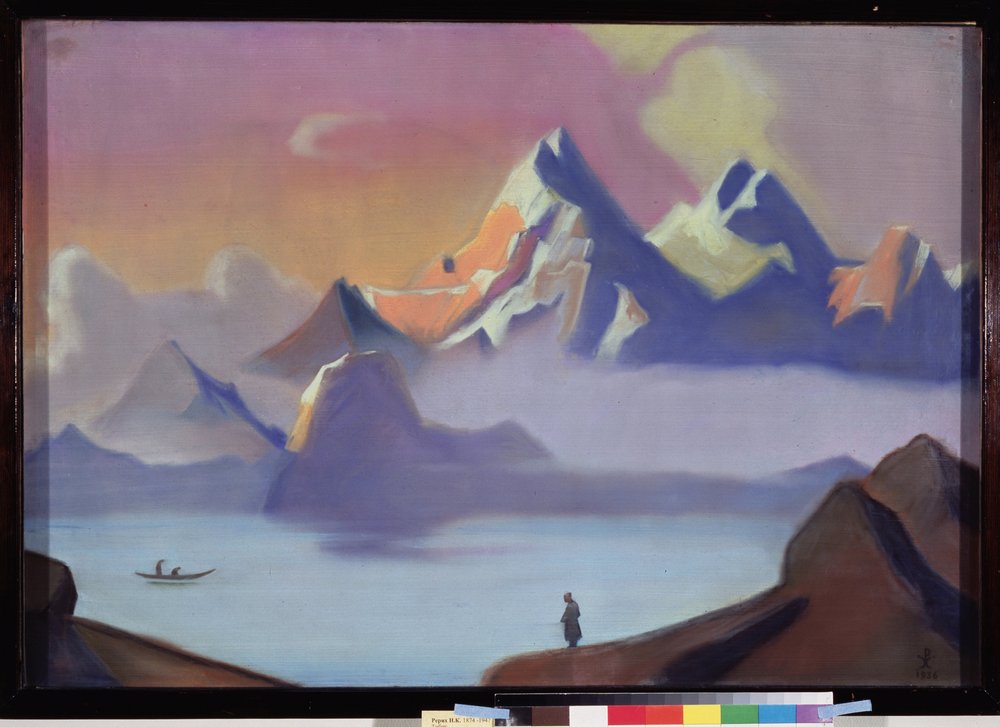 チベット。 ニコラス・レーリッヒ (1874-1947) の作品、キャンバスにテンペラ