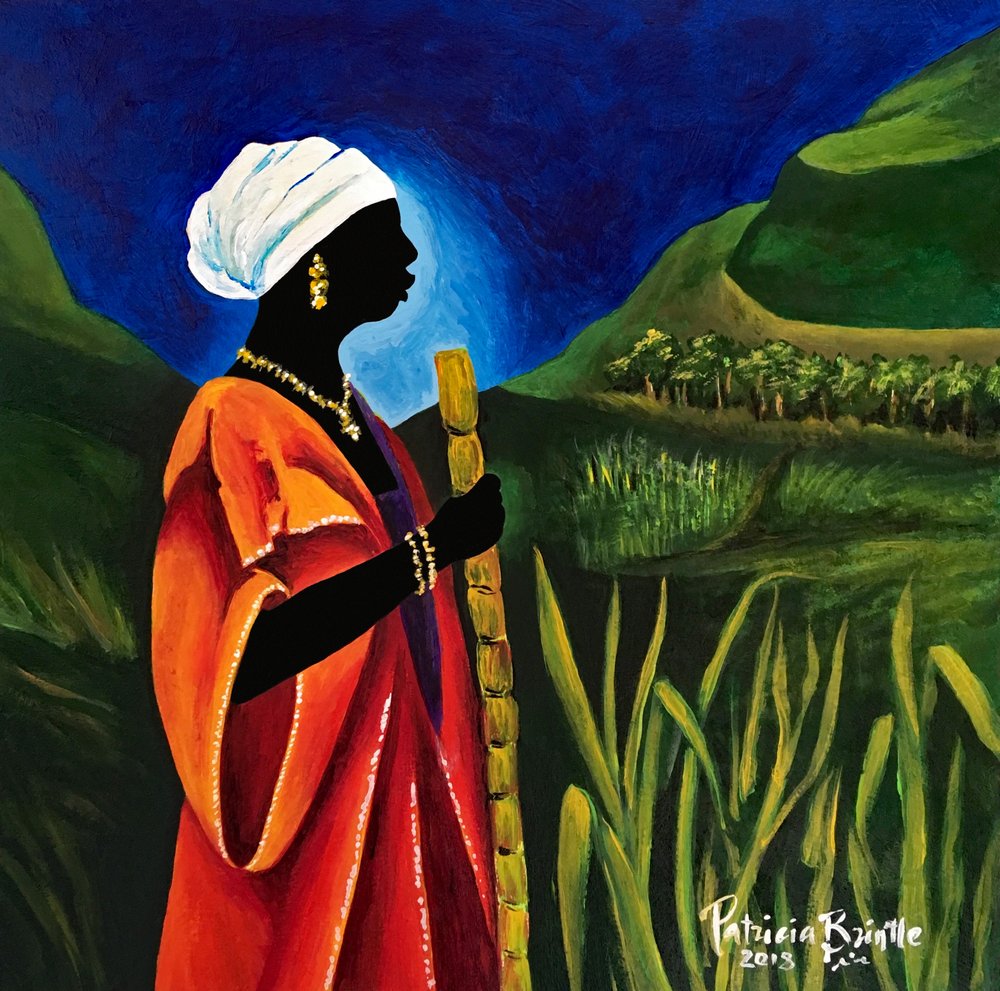 サトウキビの旅、2018（木材にアクリル）