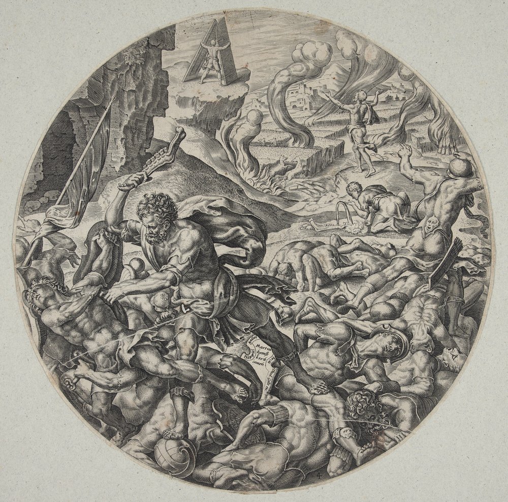 ロバのあご骨でペリシテ人を攻撃するサムソン