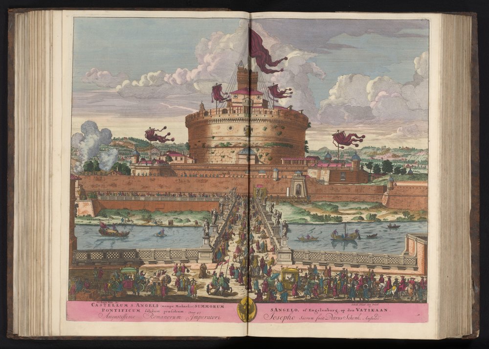 Engelenburcht aan de rivier de Tiber te Rome 最高の聖アンジェリ城 (すなわちミカエリス ...