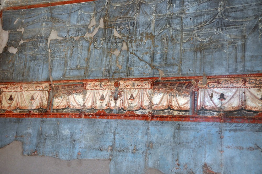 ヘルクラヌムのローマ時代のフレスコ画の詳細（フレスコ画）