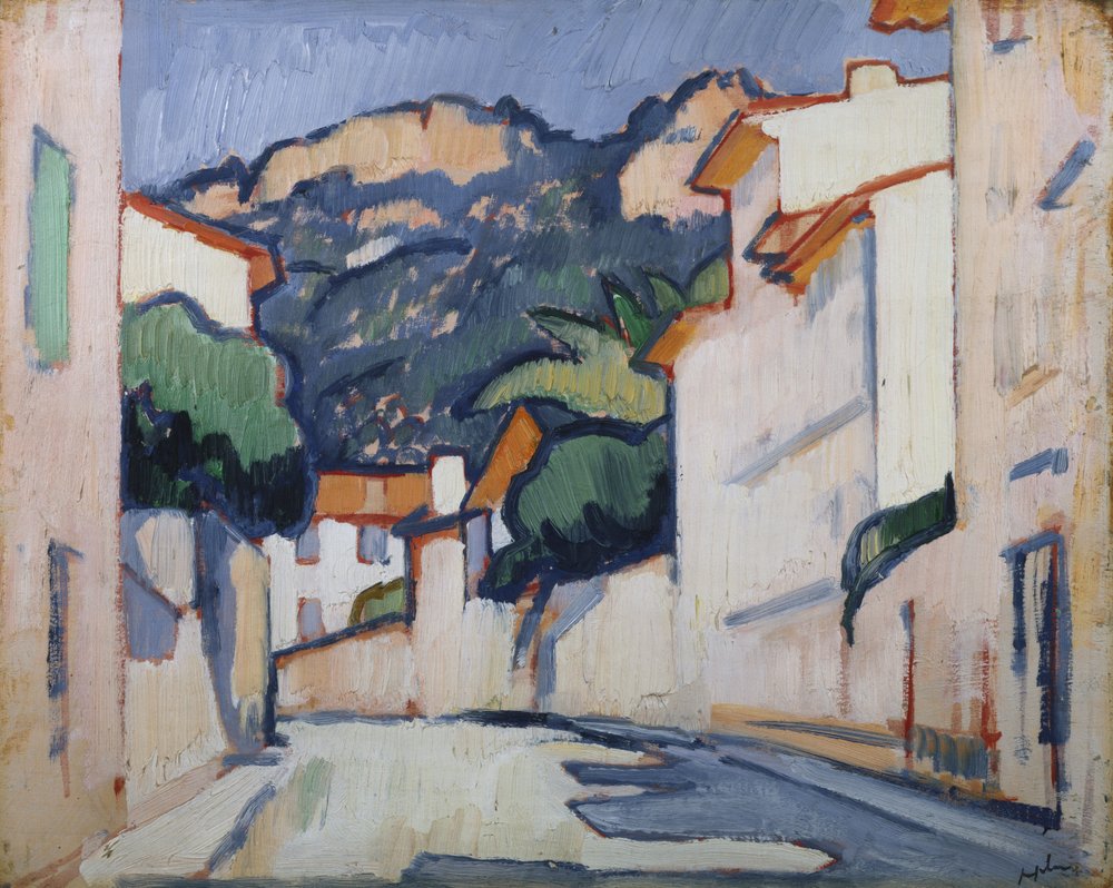 ストリートシーン、カシス、1913年頃（パネルに油彩）