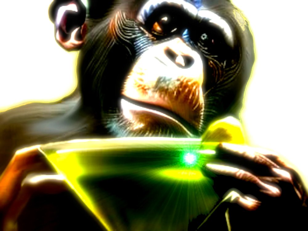 猿がアブサンを飲む-"悟りを開いた猿：アブサンの回想"