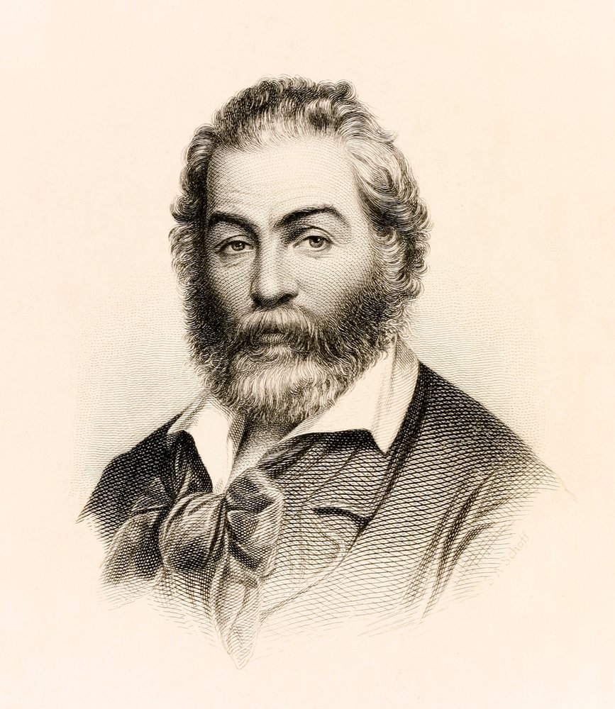 アメリカの詩人ウォルトホイットマンの詩集「リーブスオブグラス」の1860年版の口絵