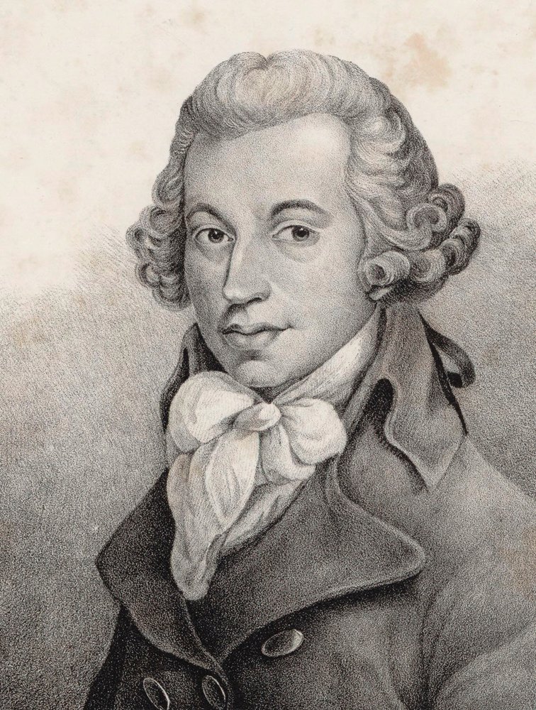 作曲家イグナス・プレイエルの肖像画（1757～1831年）。