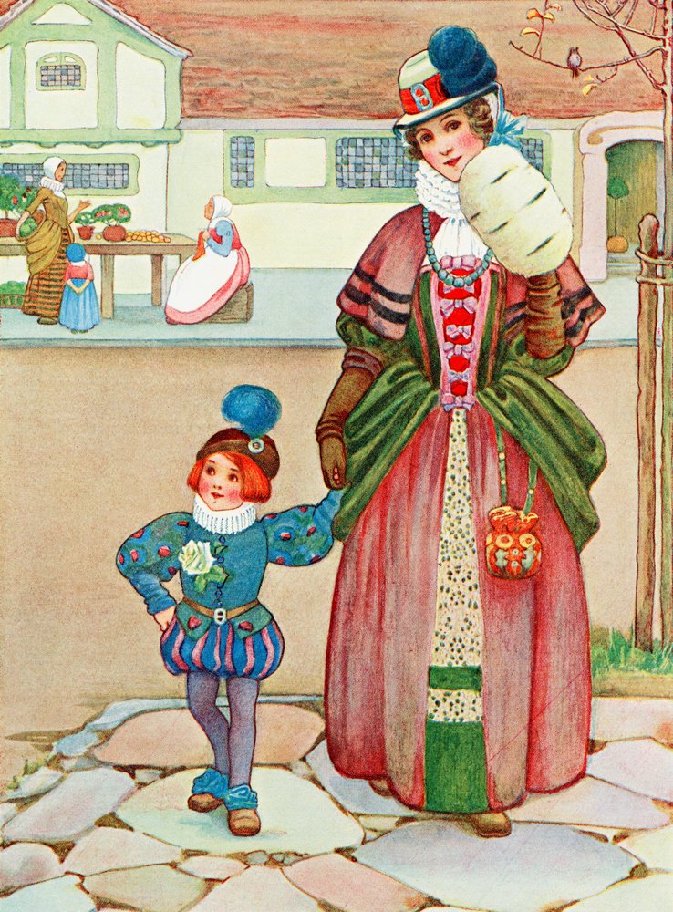 1907年に出版されたミリセント＆ギサ・サワビー著『Childhood』より、詩『Difference』の挿絵。