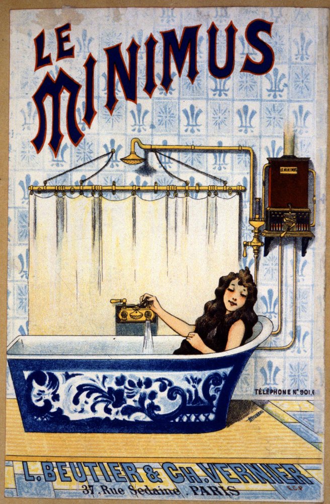 ル・ミニマス・バスルーム、1900年頃（イラスト）