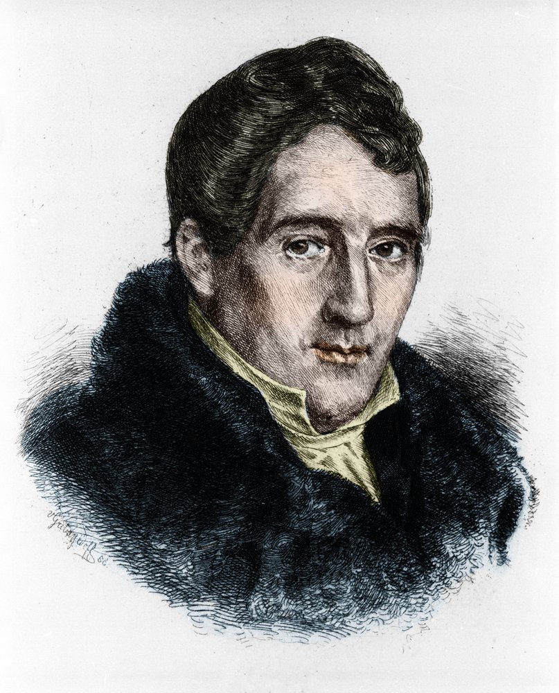 ドイツの作曲家Louis Spohr（1784-1859）の肖像。