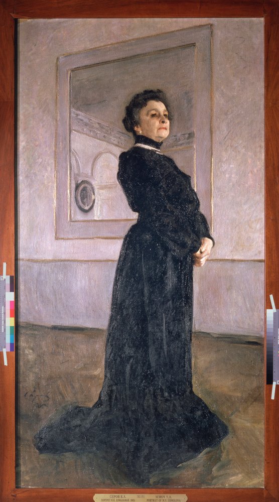 女優のマリア・エルモロワ (1853-1928) の肖像画。 Valentin Alexandrovich Serov（1865-1911）に ...