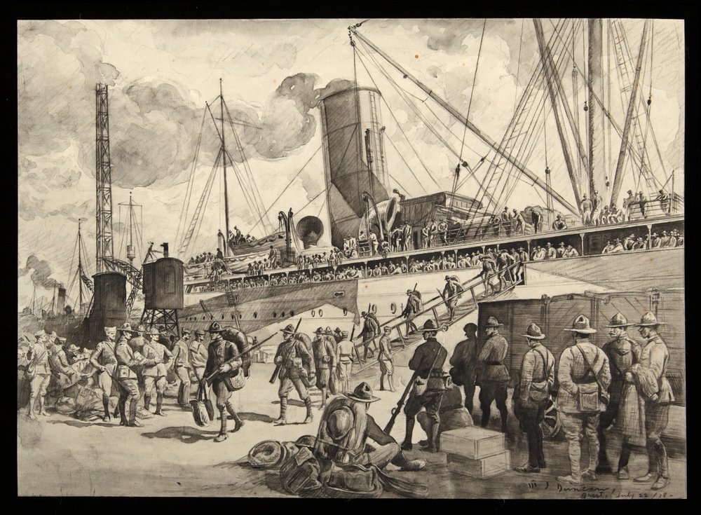 ブレストで上陸する新着部隊