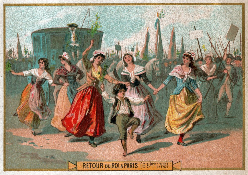 Journee du 6 Octobre.ベルサイユ宮殿での女性の行進。