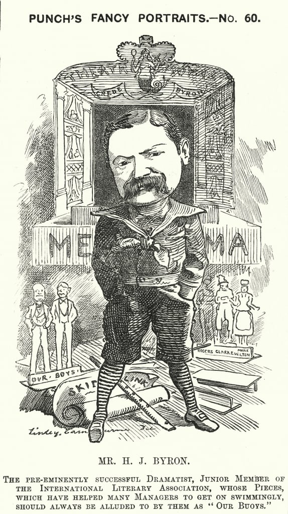 パンチの漫画。ヘンリー・ジェームズ・バイロン（イギリスの劇作家）（彫刻