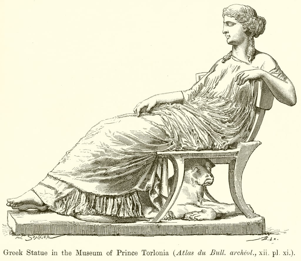 トルロニア王子博物館のギリシャの彫像（Atlas du Bull。archeol。、xii。pl。xi）