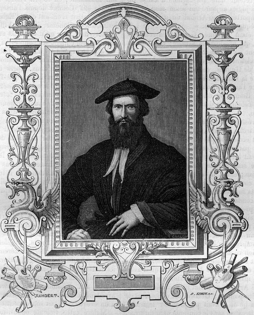 Gerbert d'Aurillac (940-1003) の肖像、Sylvestre II の名で教皇（999から1003）、哲学者、数学者 ...