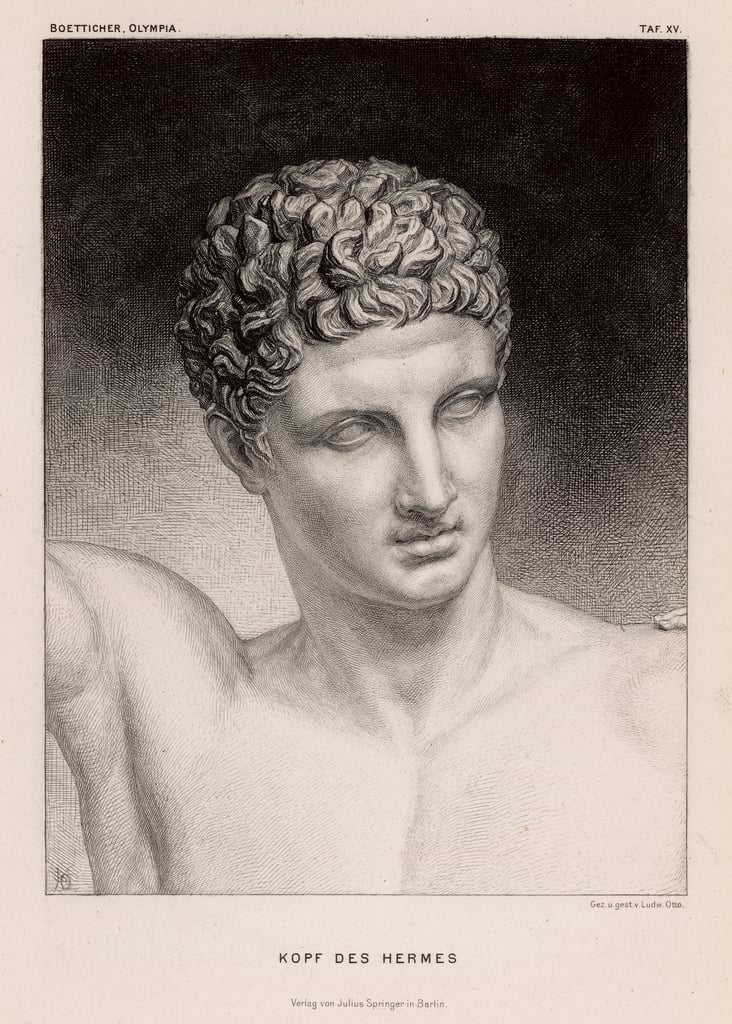 古代ギリシャの神ヘルメスの頭部（彫刻