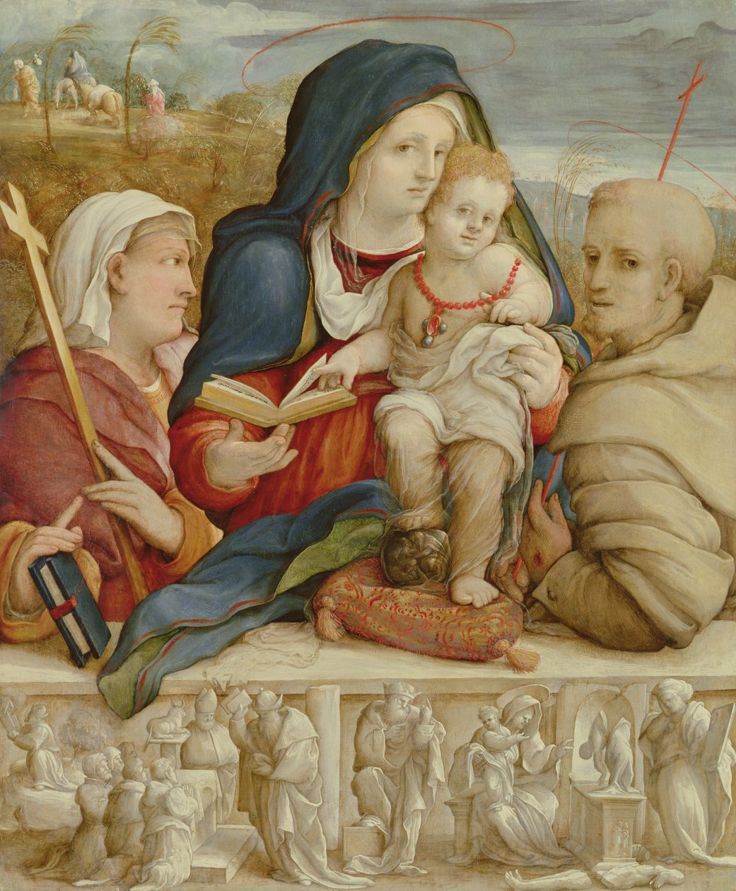 聖母子と聖ヘレナ、聖フランシスコ（油彩・パネル）