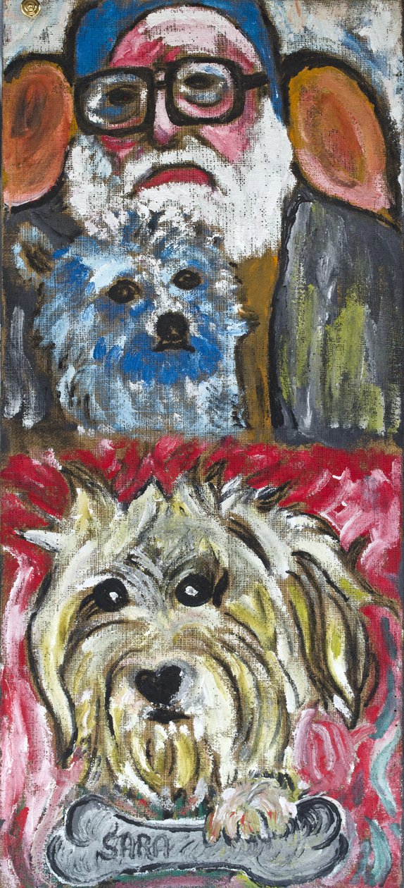 SELF-PORTRAIT WITH LISA AND SARA, 2012（木枠に張られたジュート・キャンバスにアクリル絵の具）