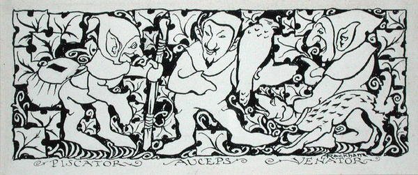 Piscator Auceps Venator（イザック・ウォルトン著「The Compleat Angler」（1931年発行）の挿絵）（紙 ...