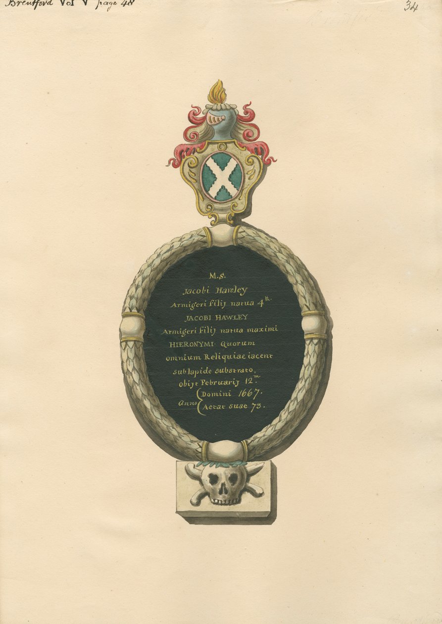 Memorial a Jacob Hawley da Igreja de Brentforth