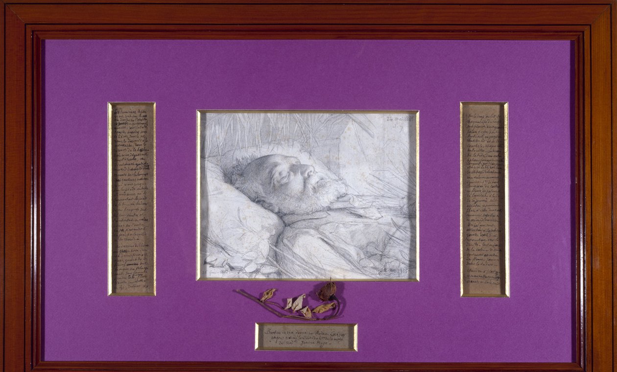 Victor Hugo auf seinem Sterbebett, circa 1885