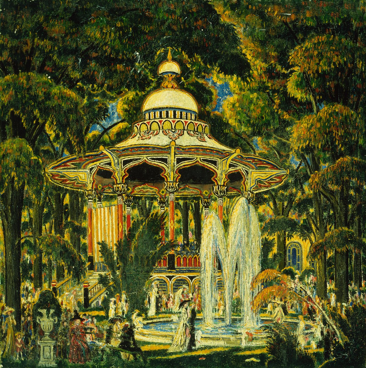 Gazebo on Central Park (oil on canvas) 1315464 ja japanese Successfully ...