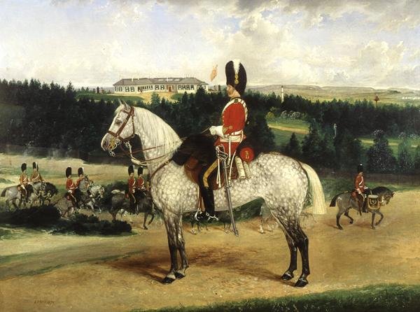 Ein Schwadron-Sergeant-Major, ein Kesseltrommler und ein Detachement ...