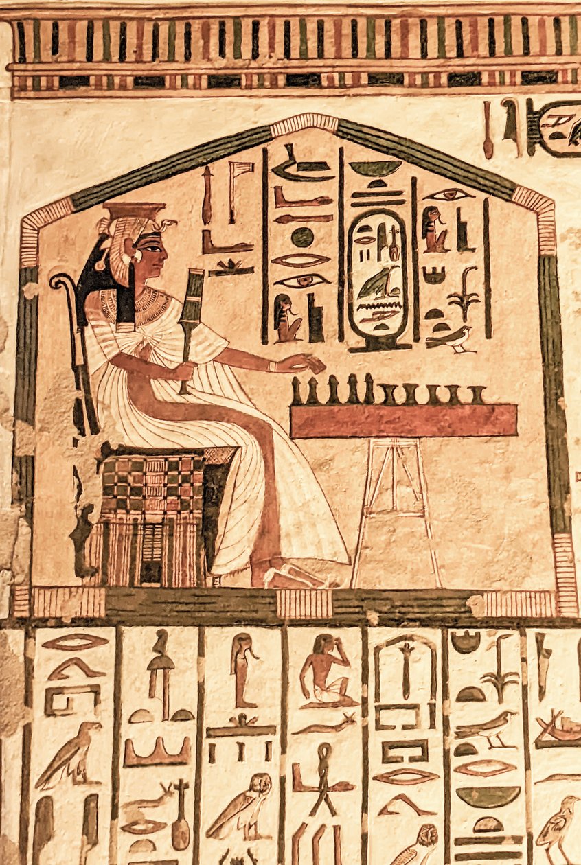 Nefertari spielt Senet von Egyptian 19th Dynasty: Kunstdruck